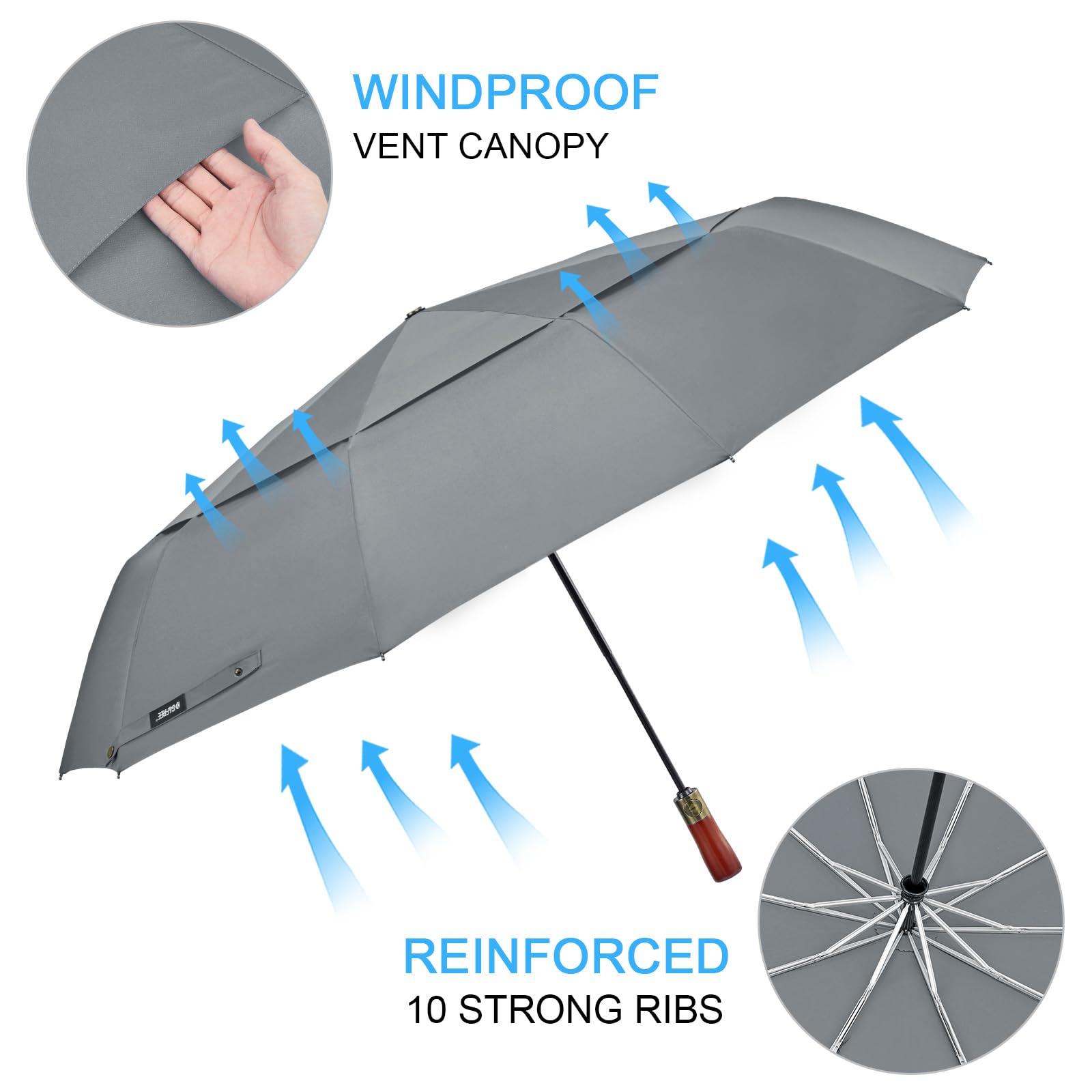Snapklik.com : G4Free 54 Inch Large Compact Windproof Golf Umbrella For ...