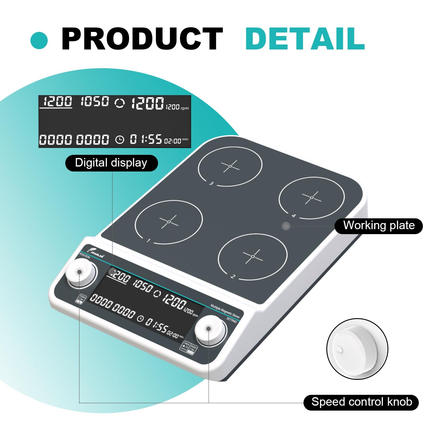 Snapklik.com : JOANLAB Digital Multi Position Magnetic Stirrer 4x500ml ...