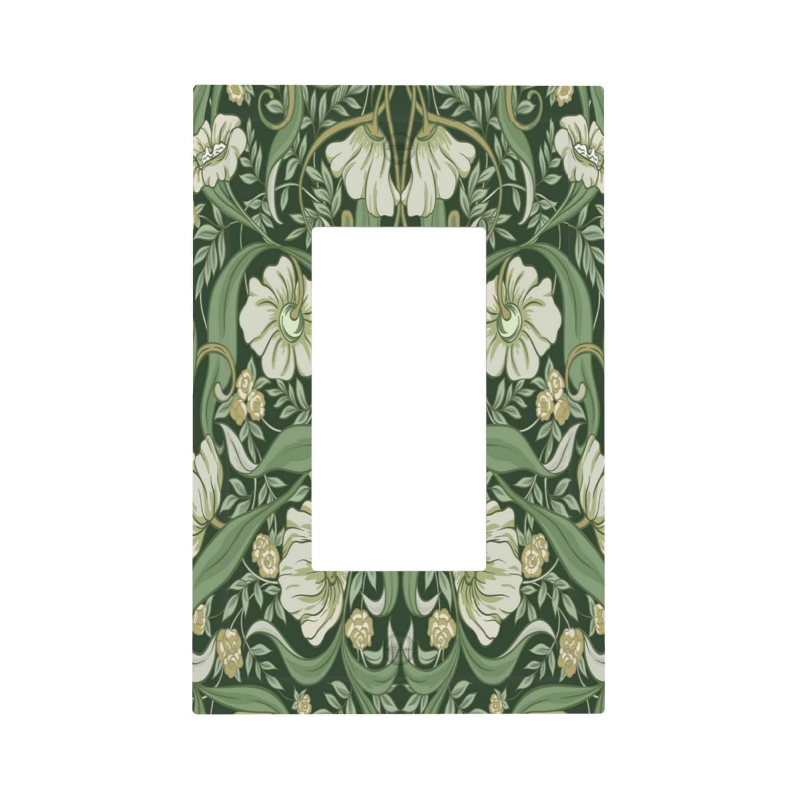 William morris decora outlet wall plate vintage green floral 1 gang ...