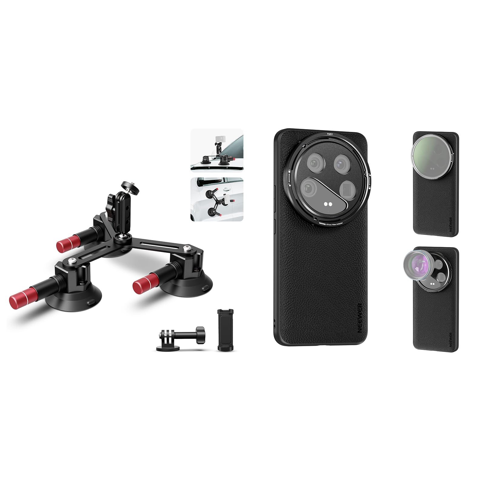 Amazon.com : Neewer Triple Suction Cup Camera Car Mount [Simplified ...