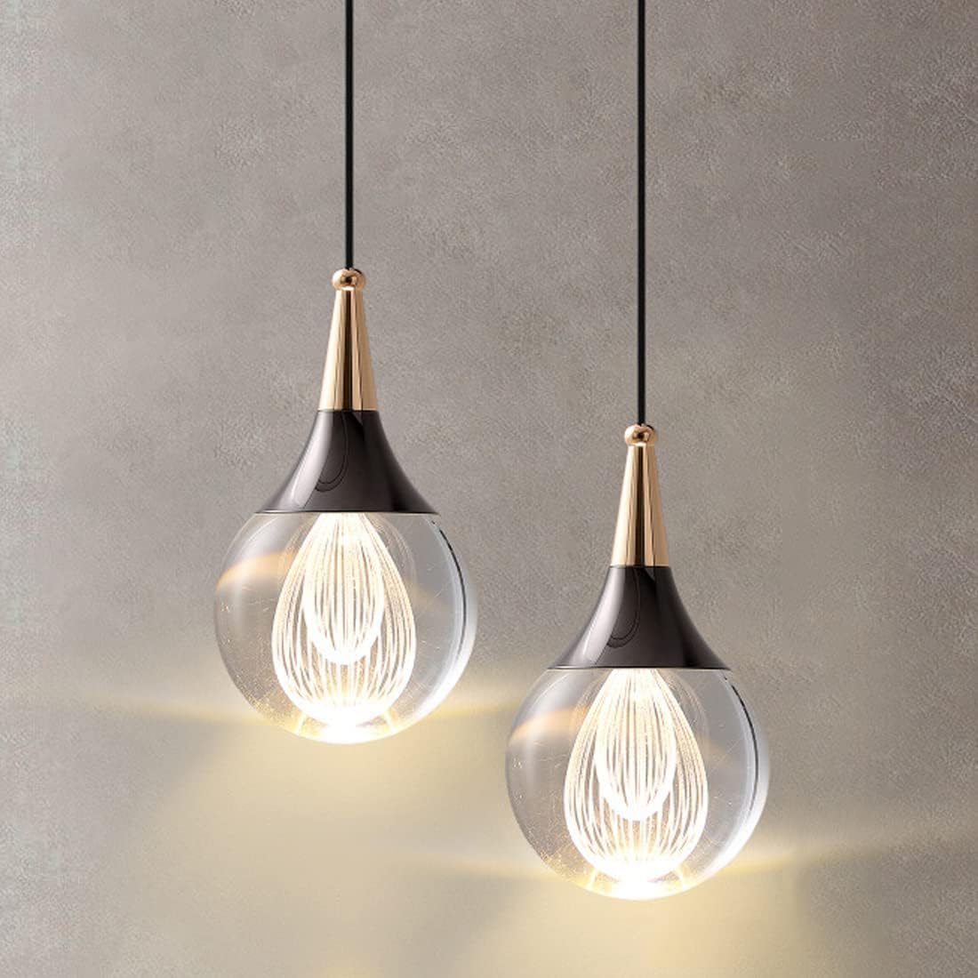 ISSPTYB Crystal Globe Mini Pendant Lights Kitchen Dimmable LED ...
