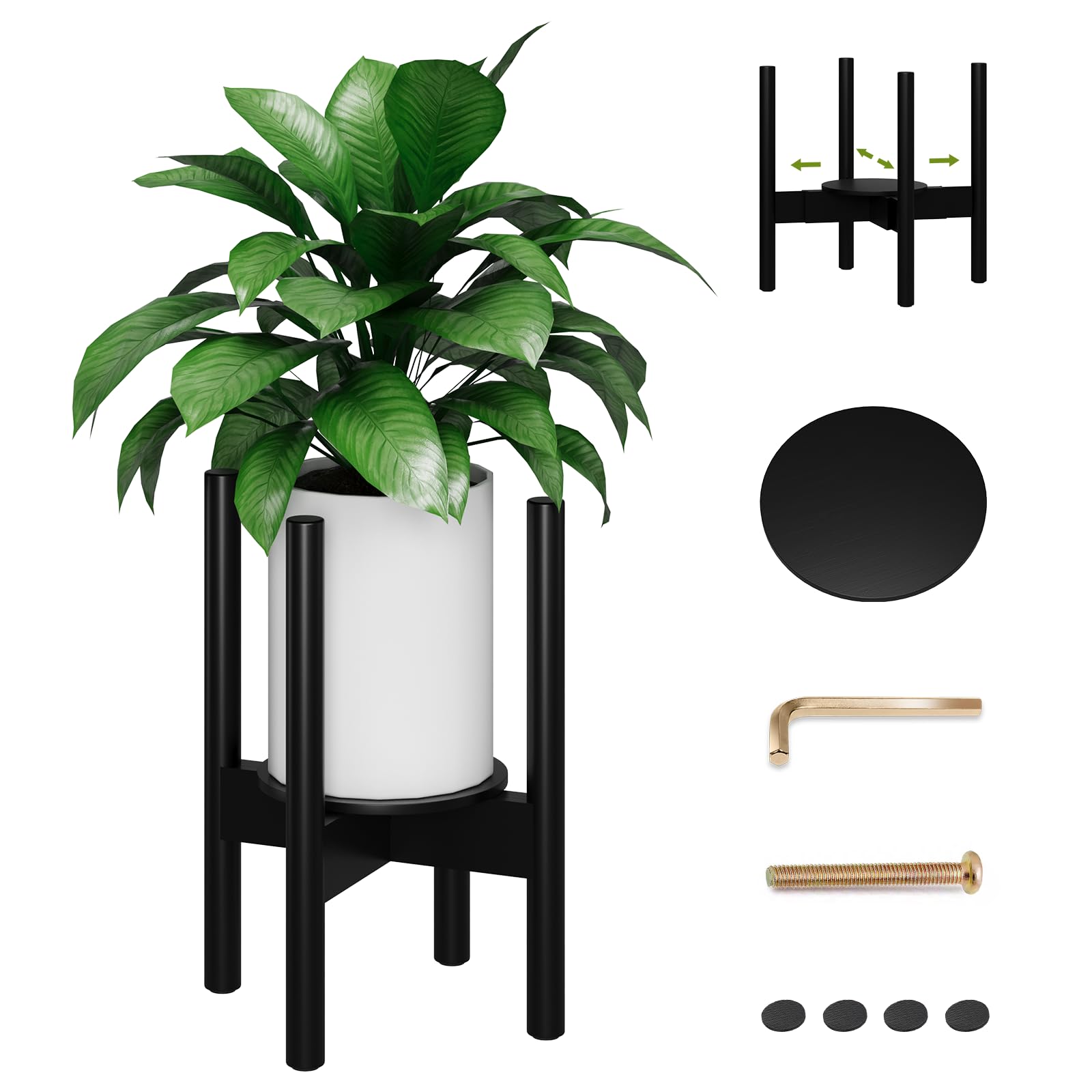 Amazon.com: Smart FENDEE Adjustable Plant Stand, Bamboo Plant Stand ...