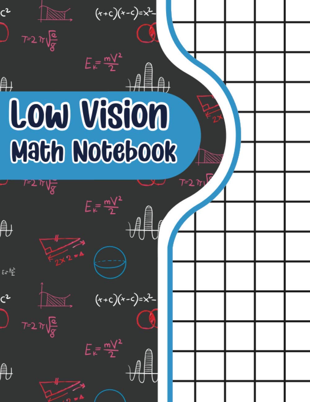Low Vision Math Notebook : Math Big & Bold Low Vision Graph Paper ...