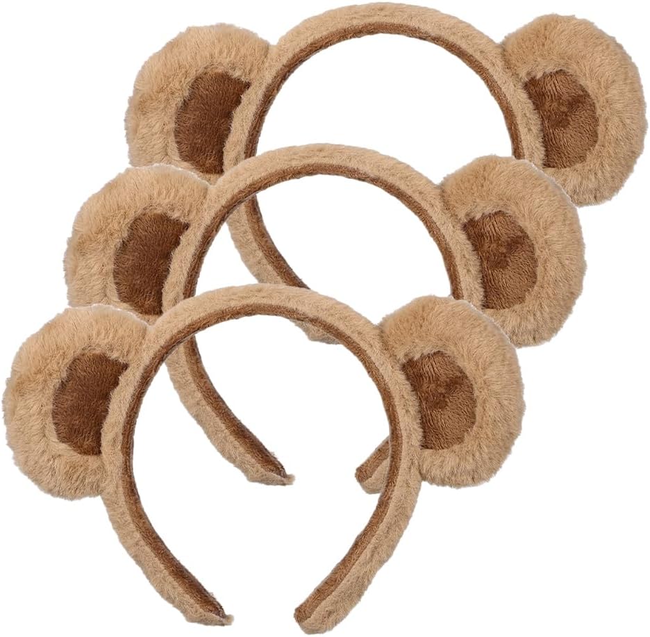 Amazon.com: FRCOLOR 3 Pcs Bear Ears Headband Plush Fluffy Bear Hairband ...