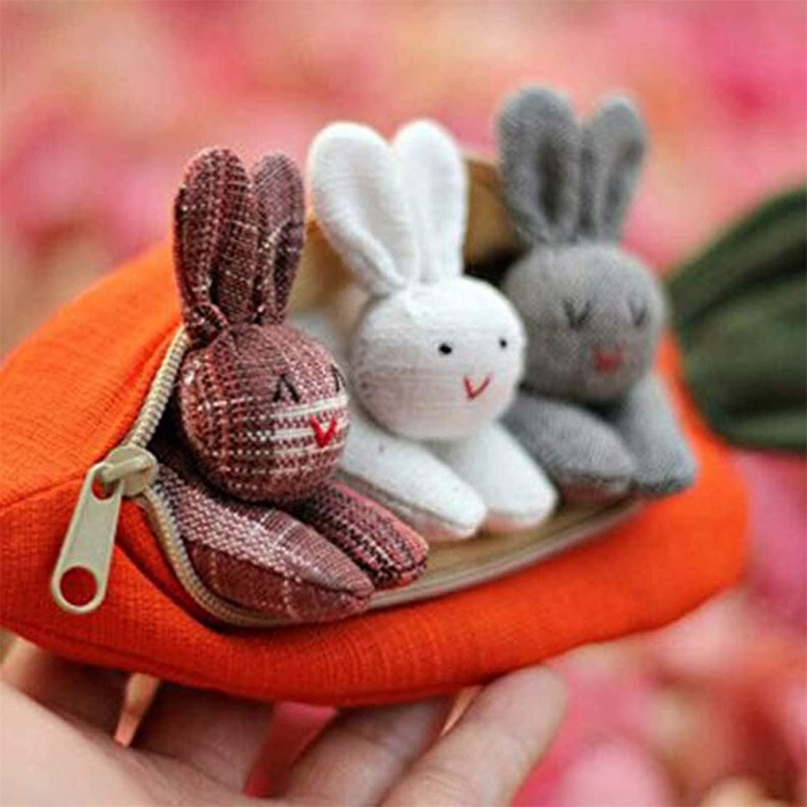 Raster Bunny Hide-and-Seek Bunnies In Carrot Pouch - Easter Stuffed ...