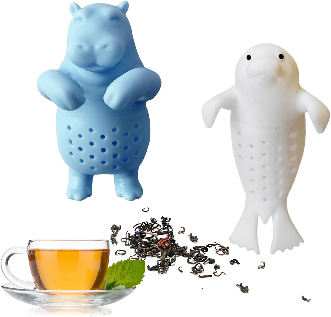 Amazon.com: 2 pcs silicone Tea Infuser,loose tea strainer,Cute tea ...