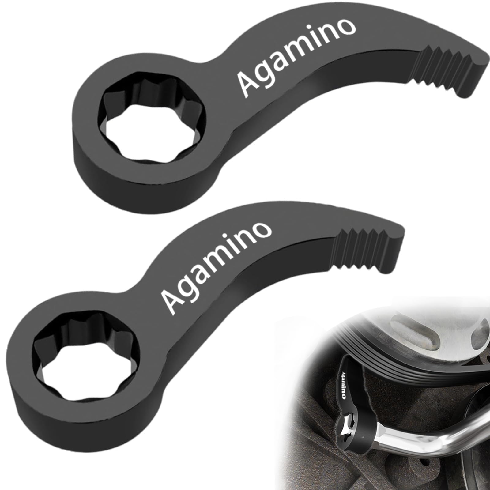 Agamino 2PCS Pry Bar Wrench Adaptor Head, Crowbar Adapter Head Tool 1/2 ...