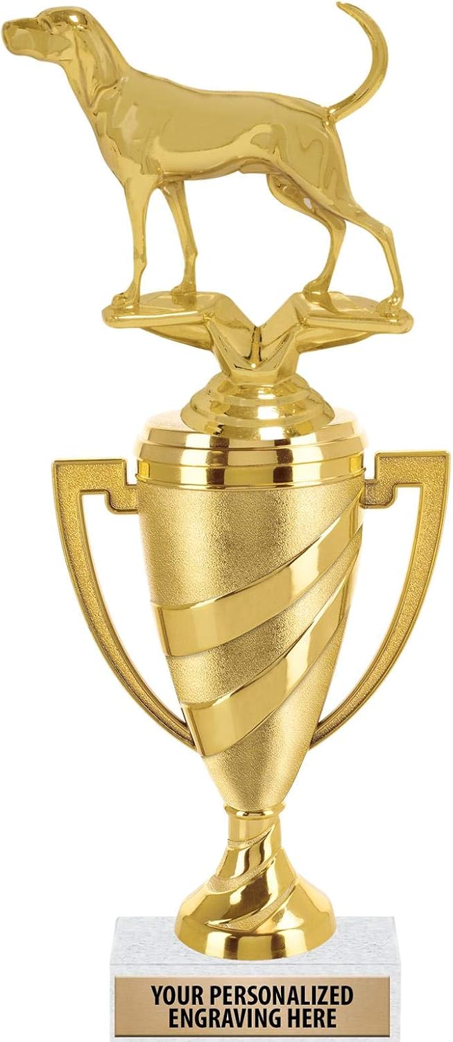 Amazon.com : Crown Awards Dog Trophy, 11" Gold Cup Coon Hound Trophies ...