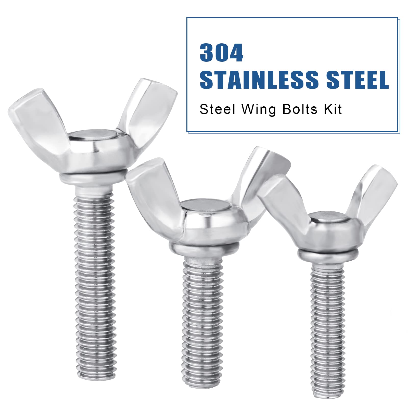 Snapklik.com : 62 Pcs 7 Sizes Wing Screws Assortment Kit, Stainless ...