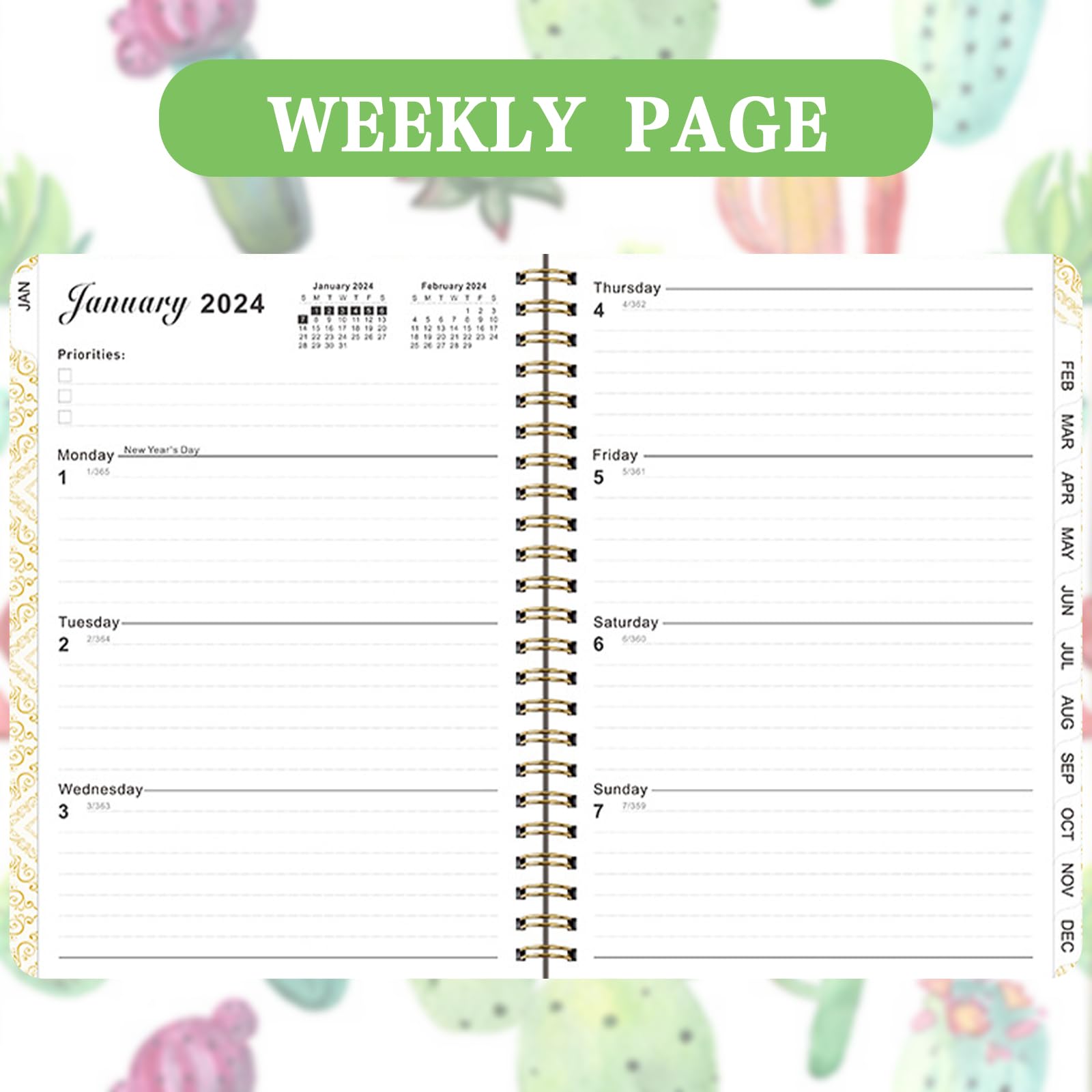 Snapklik.com : 2024 Planner - Planner 2024 Weekly And Monthly, Jan 2024 ...