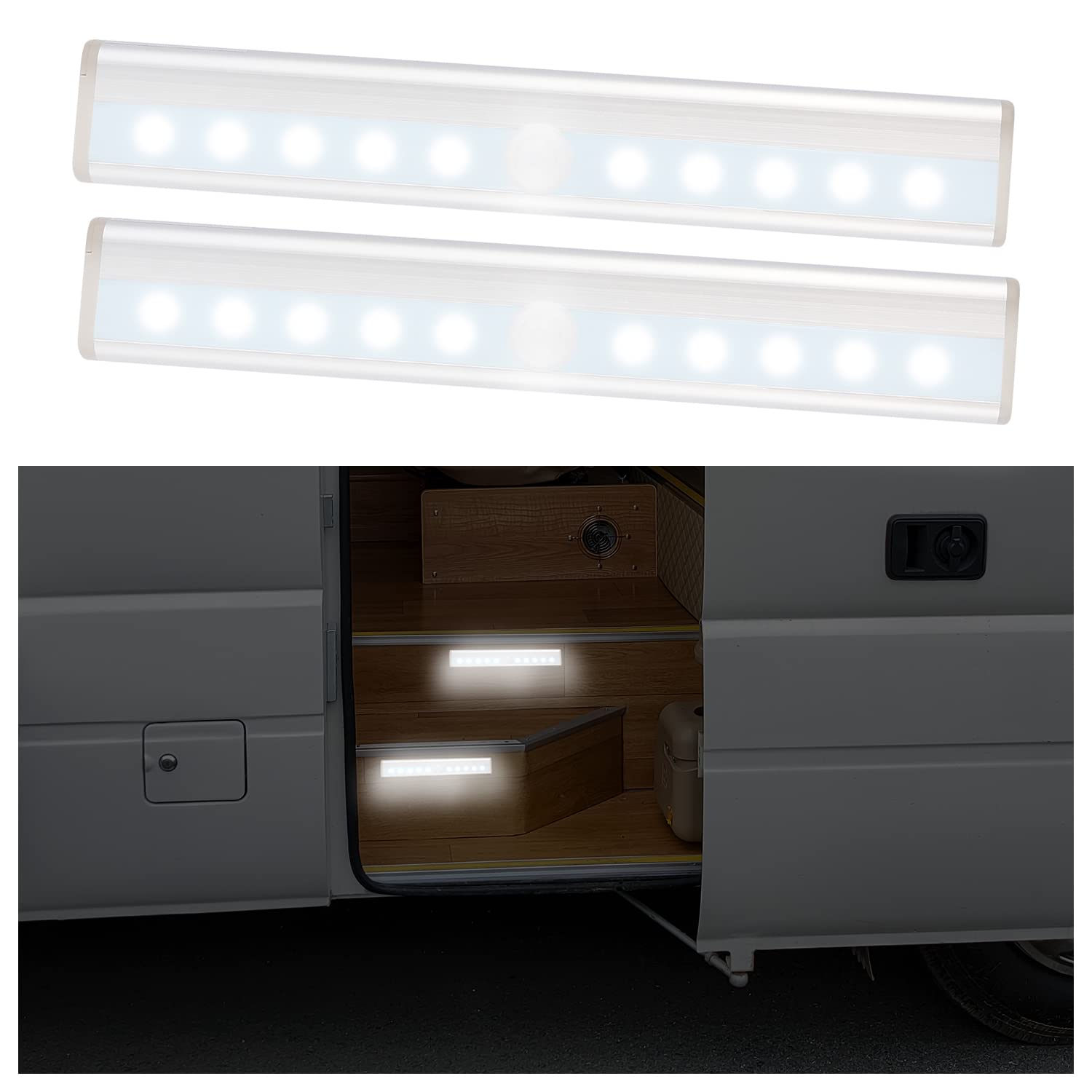Amazon.com: IHOTDER 2PCS RV Motion Sensor Led Light Strip,Cold Light 10 ...