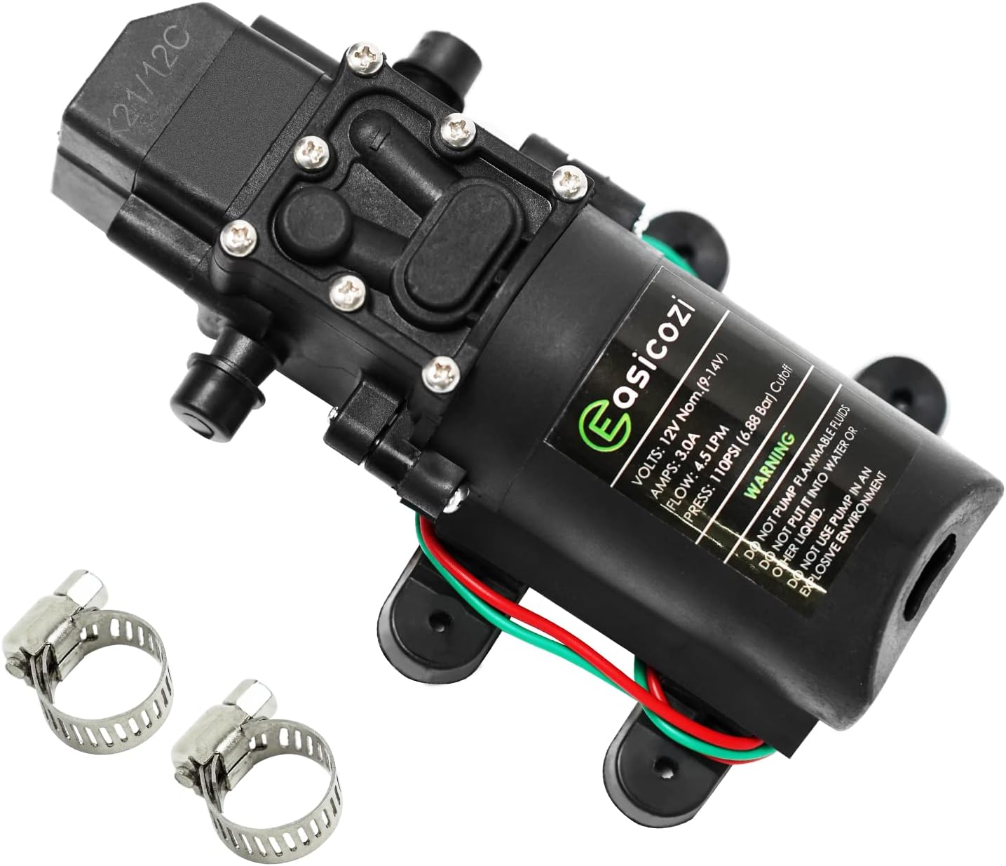 Amazon.com: bayite 12V Diaphragm Water Pump, 1.5 GPM (5.6 L/Min) 100 ...