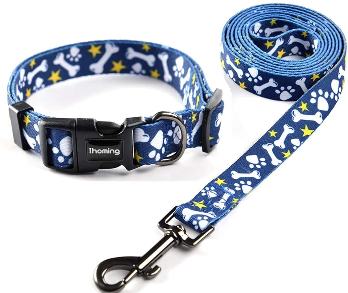 Amazon.com : Ihoming Dog Collar and Leash Set for Daily Outdoor Walking ...