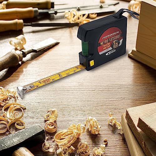 Flexible Tape Measure with Spirit Level, Tape Measure 3m, Self Locking ...