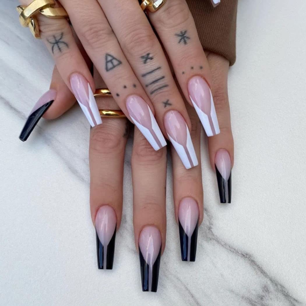 Black V French Nails