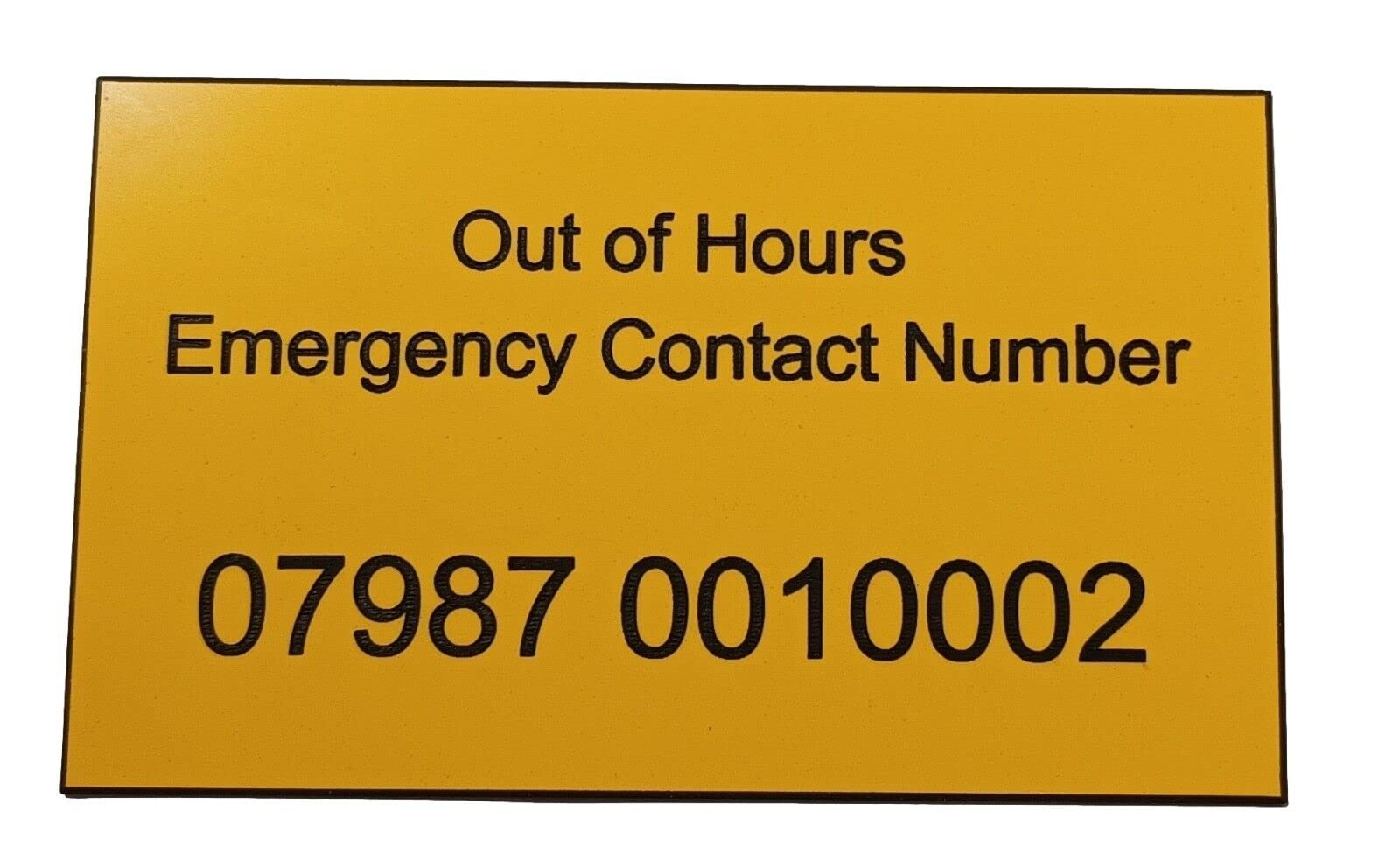 Personalised Out Of Hours Emergency Contact Number Sign For Business ...