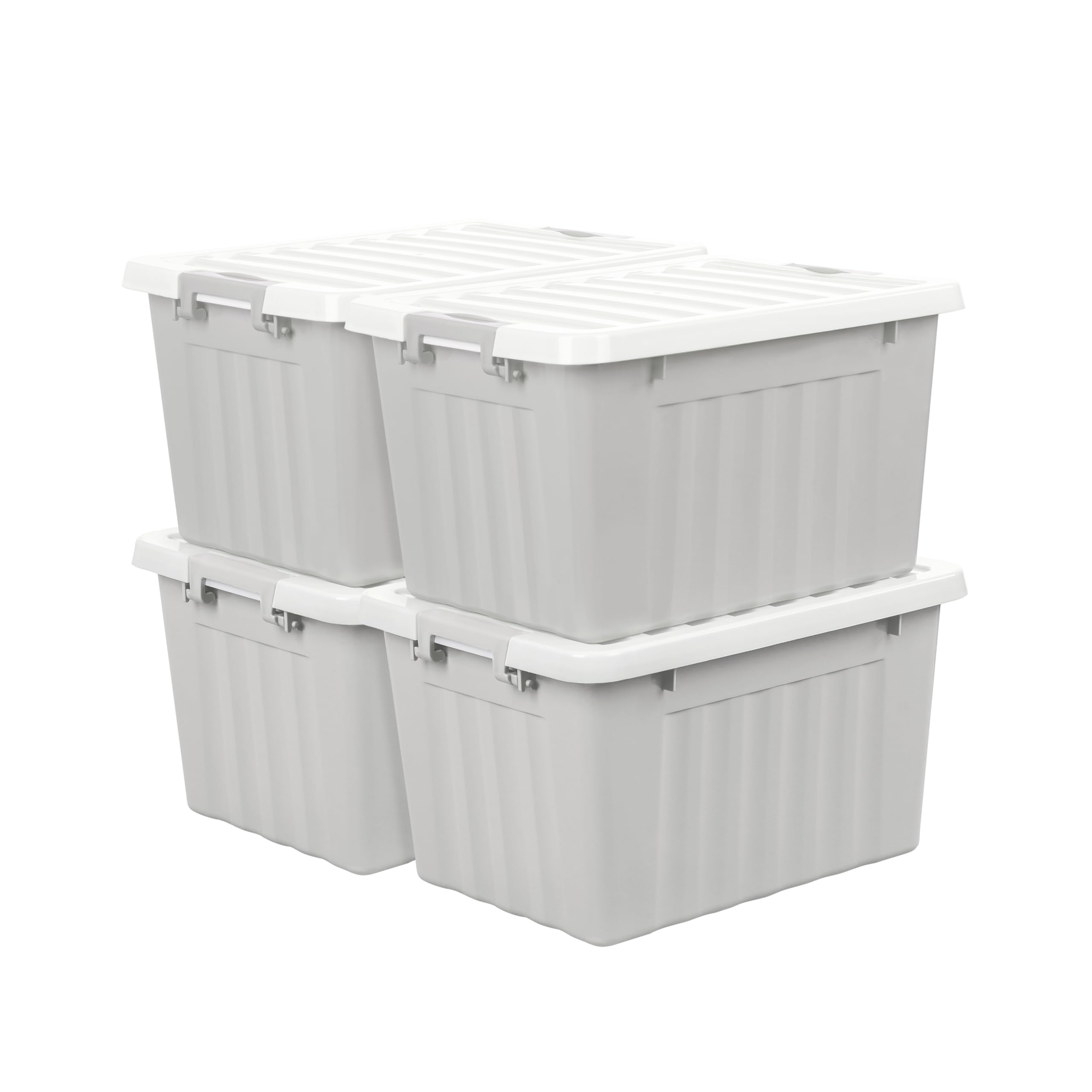 Cetomo 15L*4 Storage Boxes with Lids, Plastic Storage Bins with ...