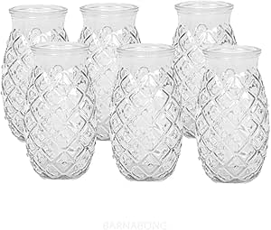 Barnabong Tiki Pineapple Glasses 700ml (24 fl oz) - Set of 6 - Premium ...