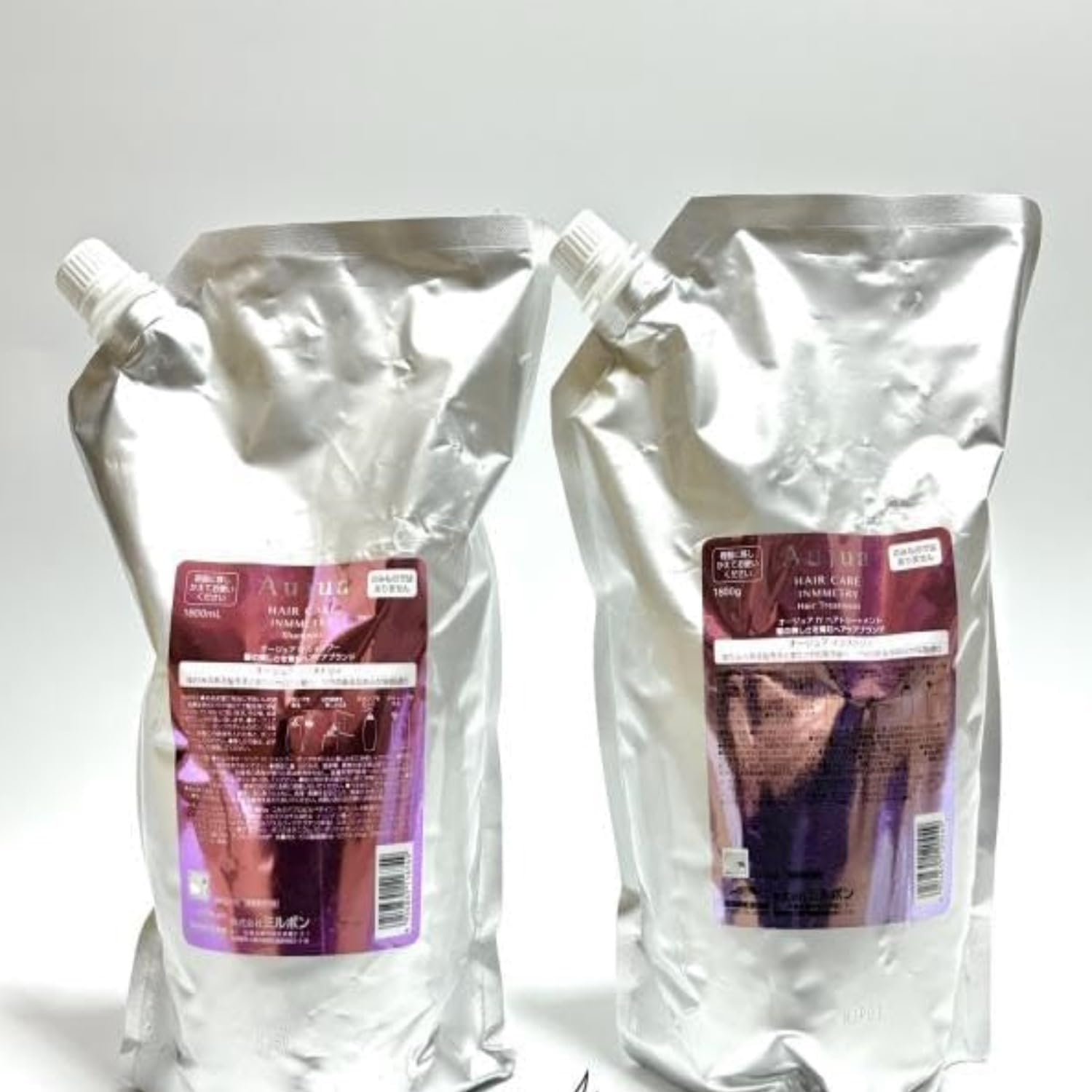 Amazon | 【セット品】ミルボン オージュア インメトリィ シャンプー 1800ml ヘアトリートメント 1800g レフィル 2本セット milbon aujua LSC | ミルボン ...