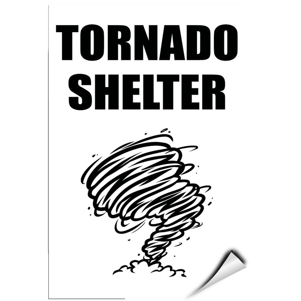 Amazon.com : Tornado Shelter with Graphic Hazard Sign Emergency Label ...