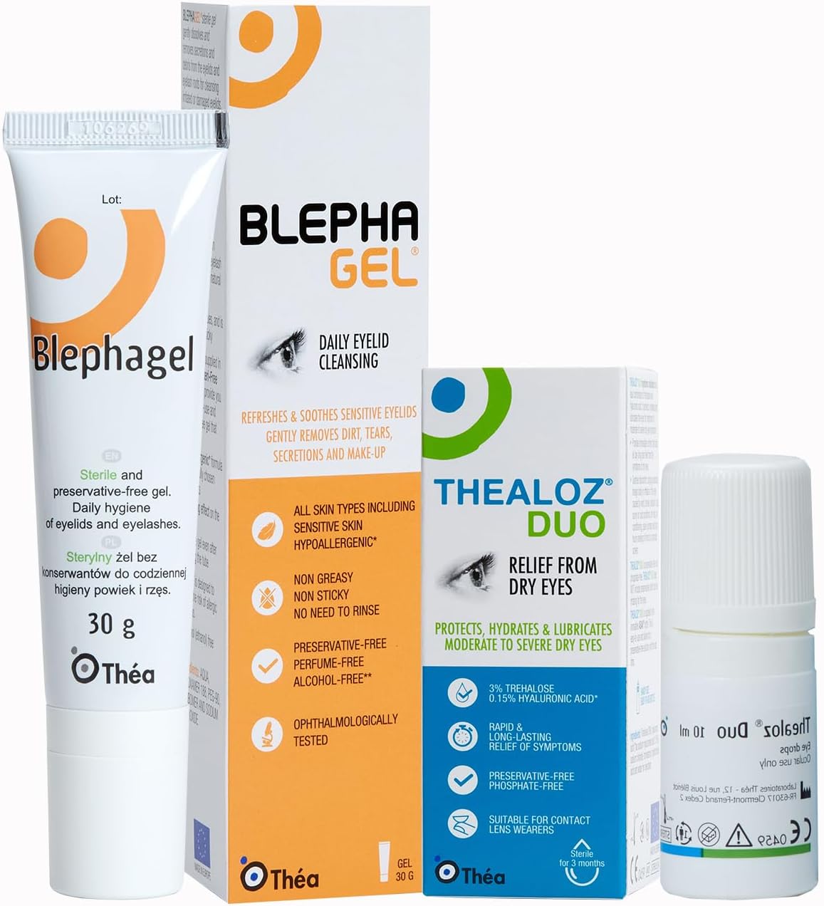 Dry Eye and Eye Cleansing Bundle for Sensitive Eyes - Thealoz Duo Eye ...