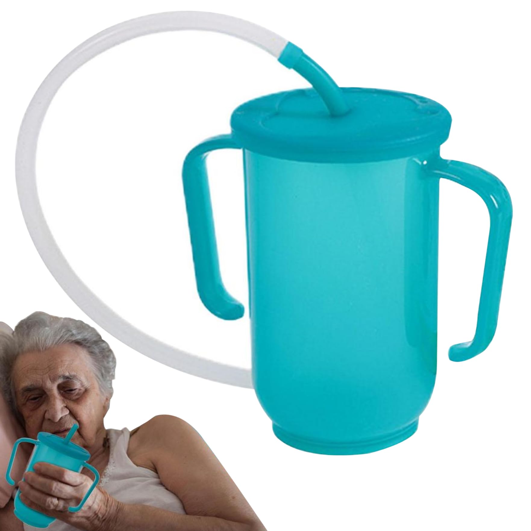 Patient Drink Cup with Straw Lid 400ML Sippy Cup for Adults Easy Drink ...