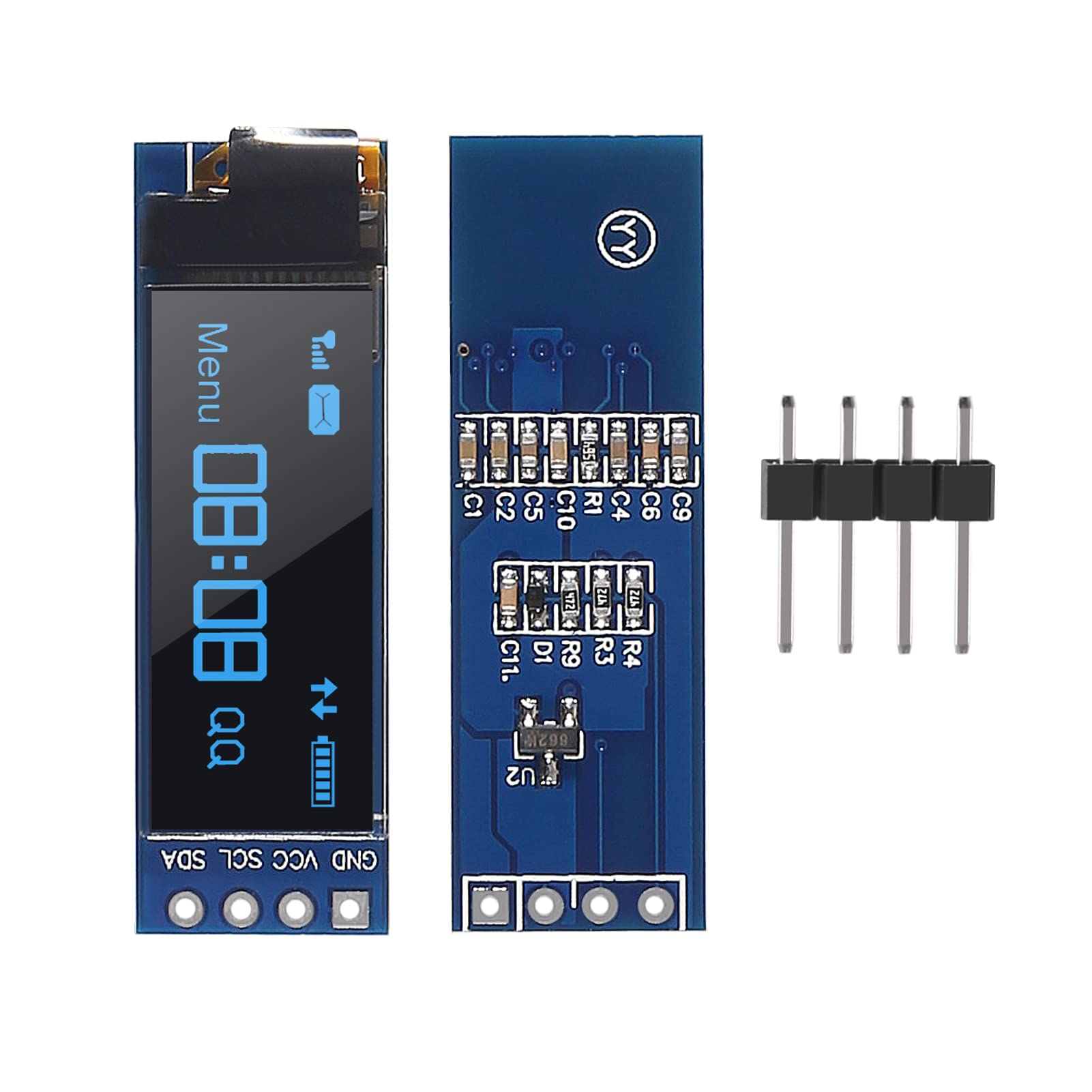 Buy 6pcs 0.91 Inch I2C OLED Display Module IIC OLED Screen DC 3.3V~5V ...