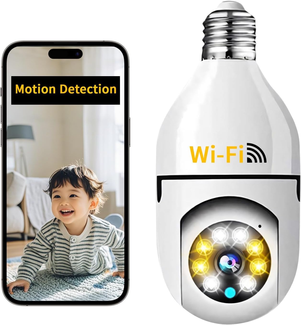 Buy CAMLEIGH 1080P Wireless Security Light Bulb Camera, Mobile Tracking ...