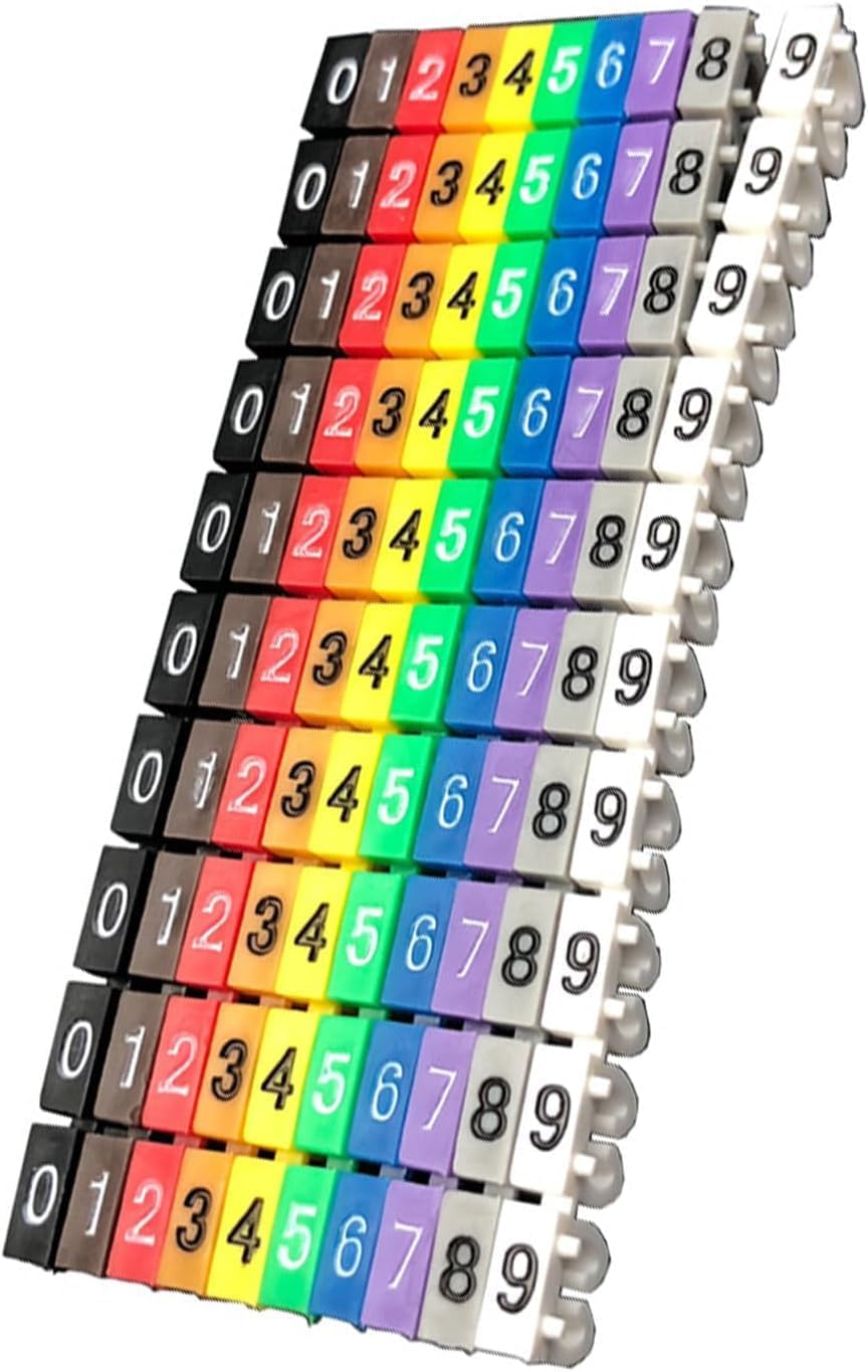200Pcs Clip on Wire Markers 0-9 Coded, Wire Number Labels Colorful Wire ...