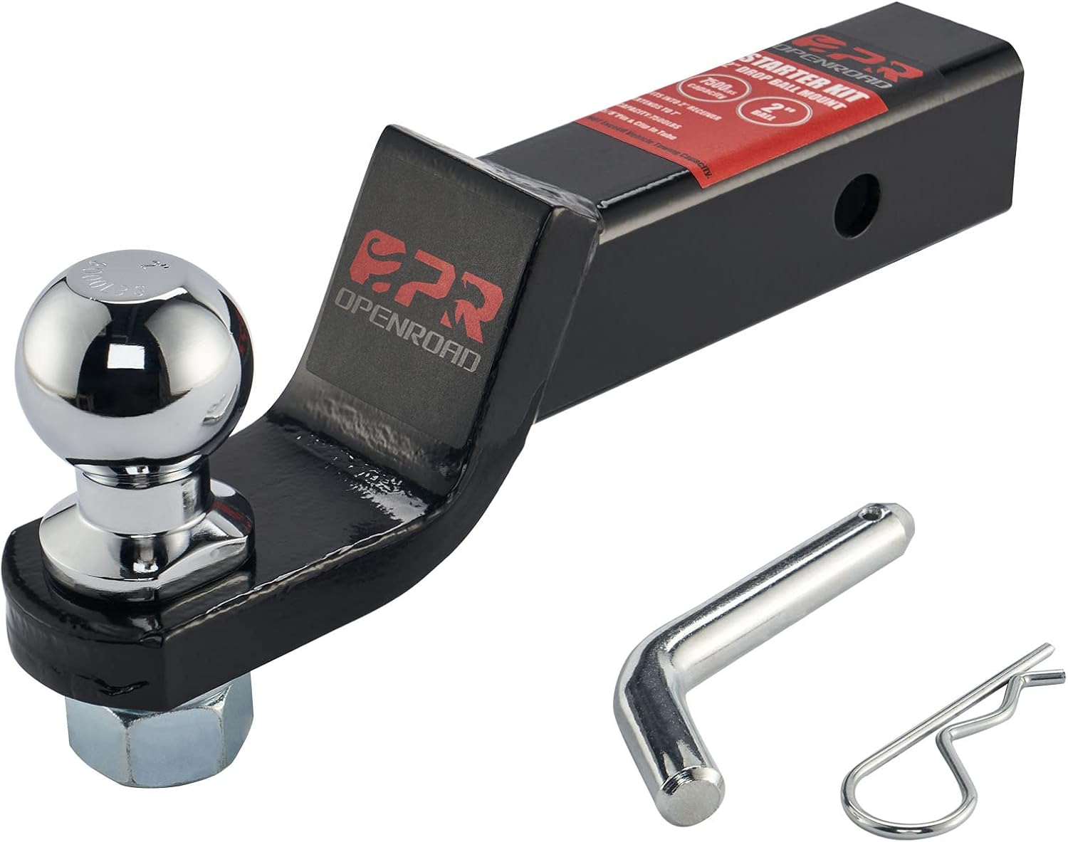 Amazon.com: OPENROAD Trailer Hitch 2in Drop Ball Mount,with 2 in Hitch ...