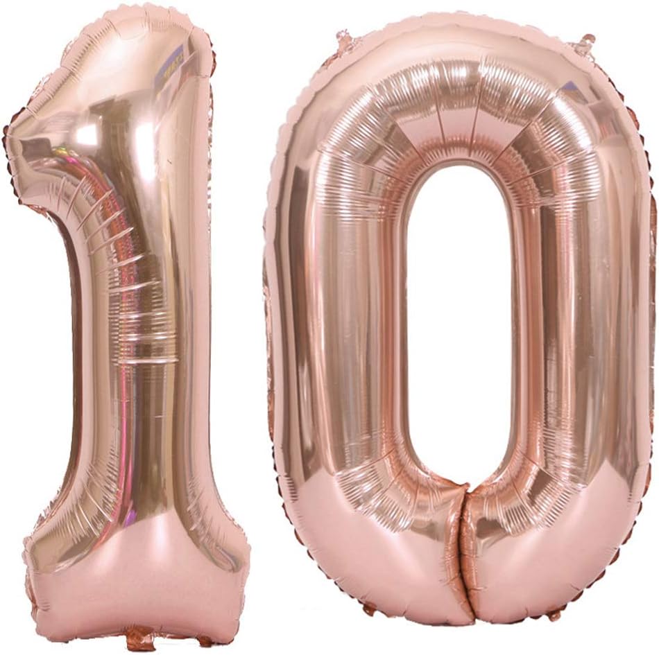 Amazon.com: Tellpet Number 10 Balloons, 10th Birthday Party Decorations ...