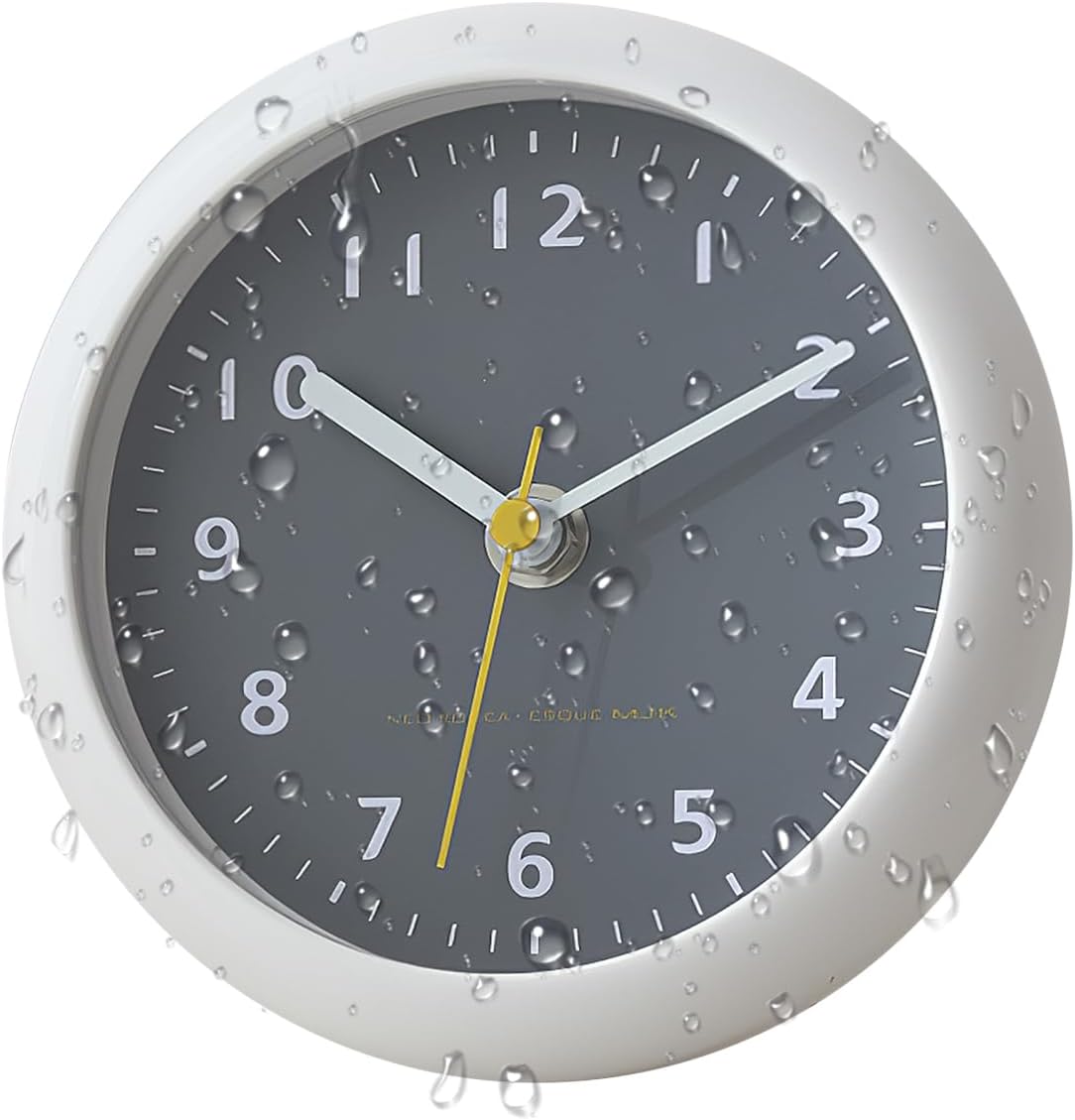 Amazon.com: GKSCXEXE Waterproof Bathroom Shower Clock, Silent Gray ...