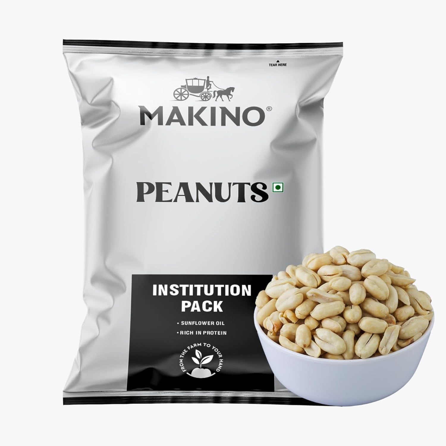 Makino Roasted Peanuts 1Kg | Salted | without skin | Vacuum Packed ...