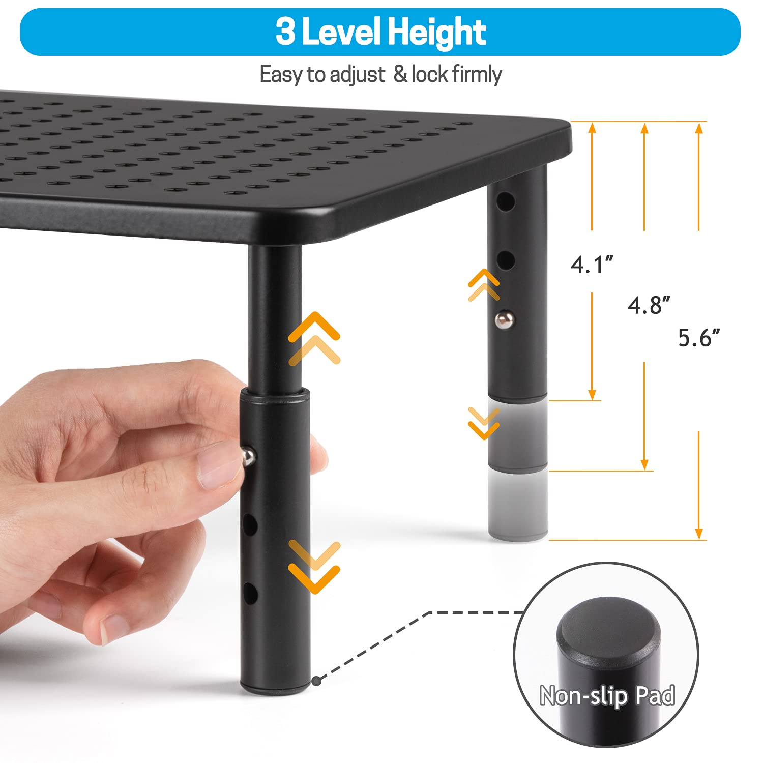 Buy LORYERGO Monitor Stand, Monitor Riser 3 Height Adjustable, Laptop ...