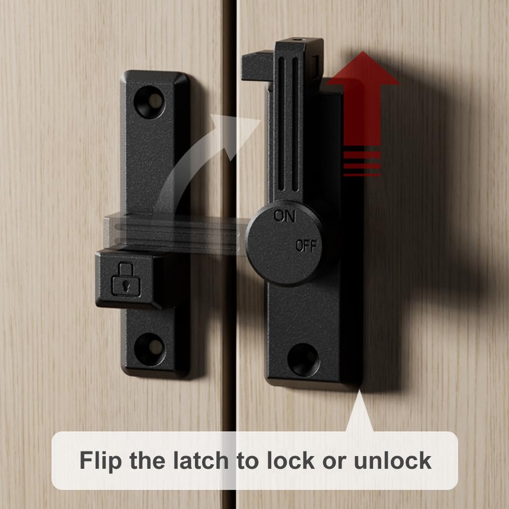 Snapklik.com : ETEKJOY Flip Latch Lock 90/180 Degree Left/Right-Opening ...