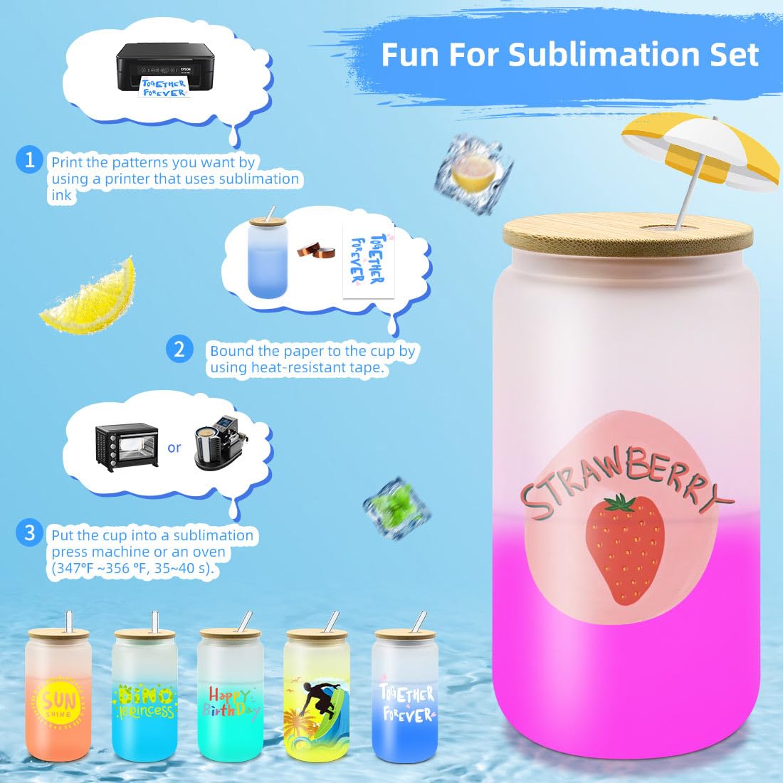Snapklik.com : Sublimation Glass Cups