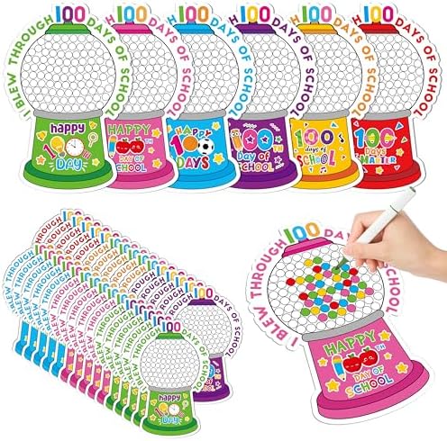 Amazon.com: 100 Days of School Gumball Crafts - 36Pcs Happy 100 Days ...