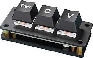 Wonrabai Waveshare Ctrl C/V Shortcut Keyboard 3-Key Development Board for Programmers, Using ...