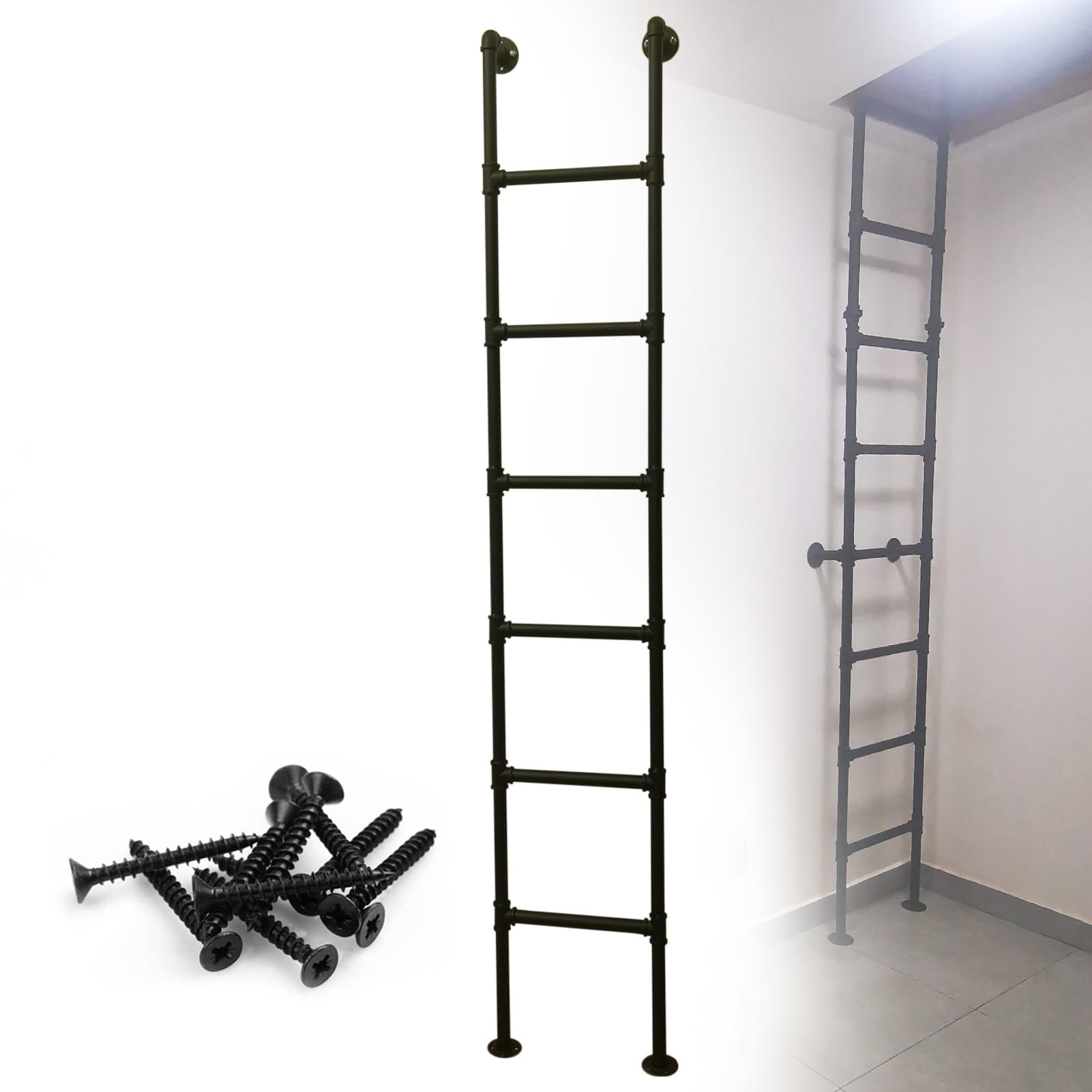 AYVADA 100-300cm Metal Emergency Exit Ladder Window Manhole Heavy Duty ...