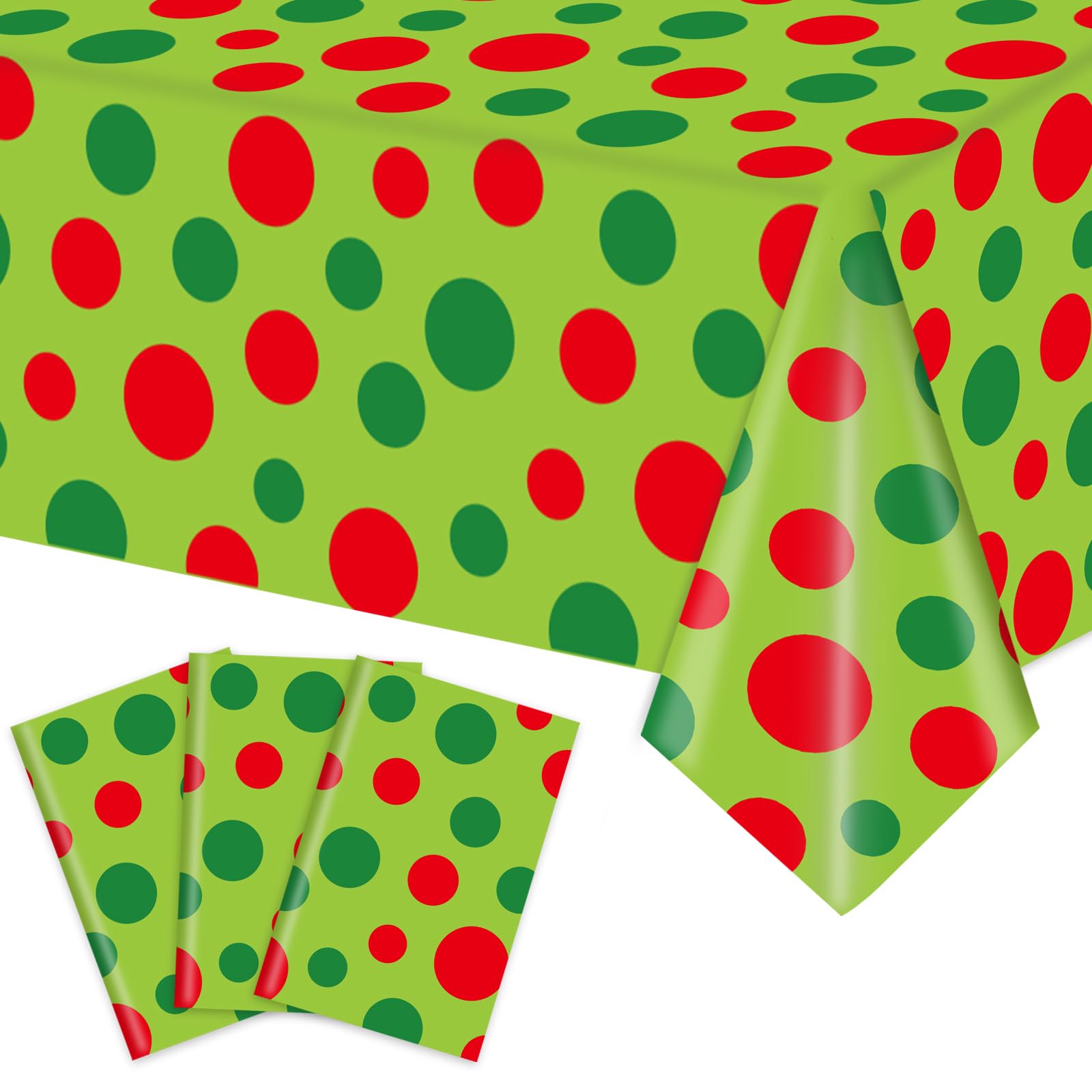 Amazon.com: JarThenaAMCS 3Pcs Christmas Disposable Tablecloth Red Green ...