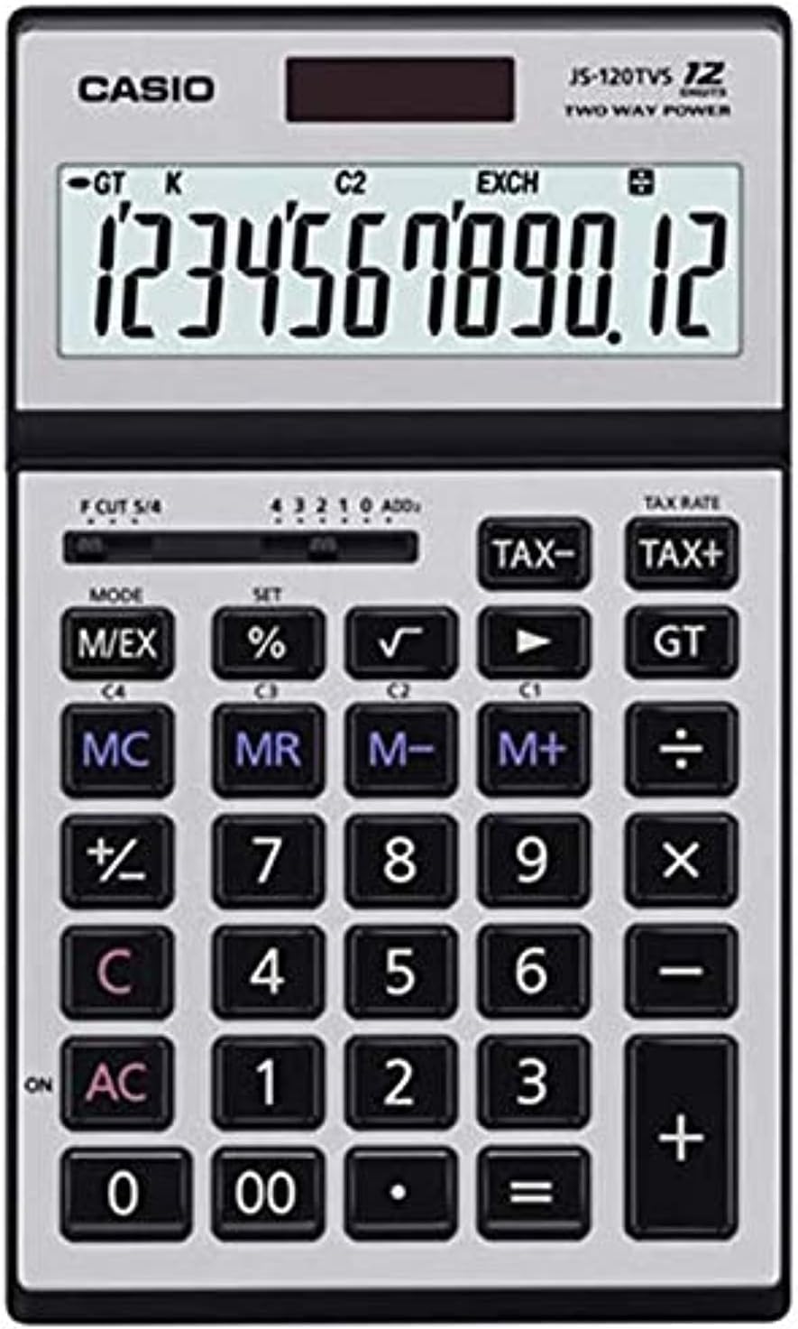 Casio Silver Compact Calculator 12 Digits Js-120Tvs-Sr-W-Dh : Buy ...