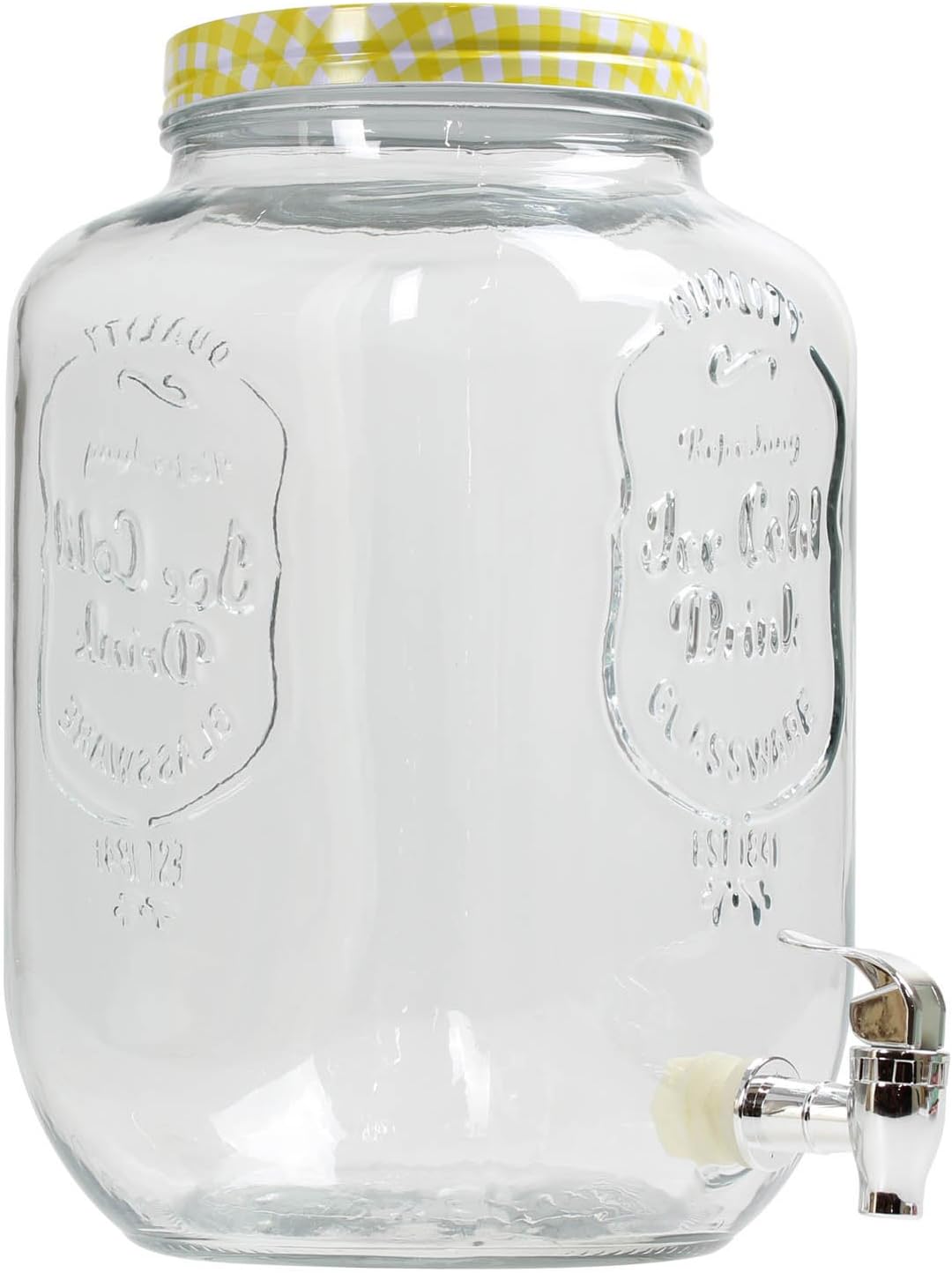 8 Litre Large Barrel Clear Glass Jar Cocktail Beverage : Amazon.co.uk ...