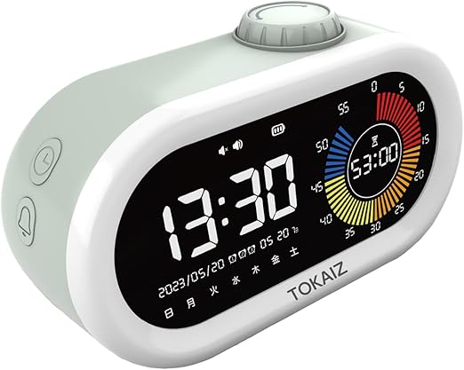 Amazon.co.jp: TOKAIZ 学習タイマー 時計付き 子供 カウントダウン カウントアップ 多機能 目覚まし時計 デジタル時計 デジタルビジュアルタイマー アラームスヌーズ機能 ...