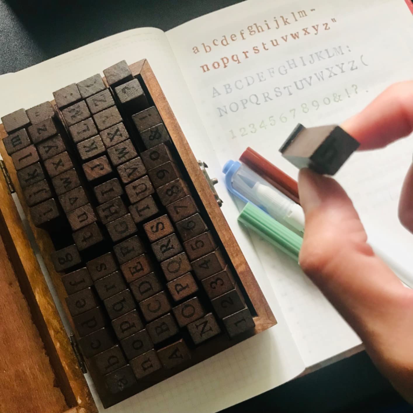 Alphabet Letters Stamps Wooden Rubber Alphabet Letter Multipurpose ...