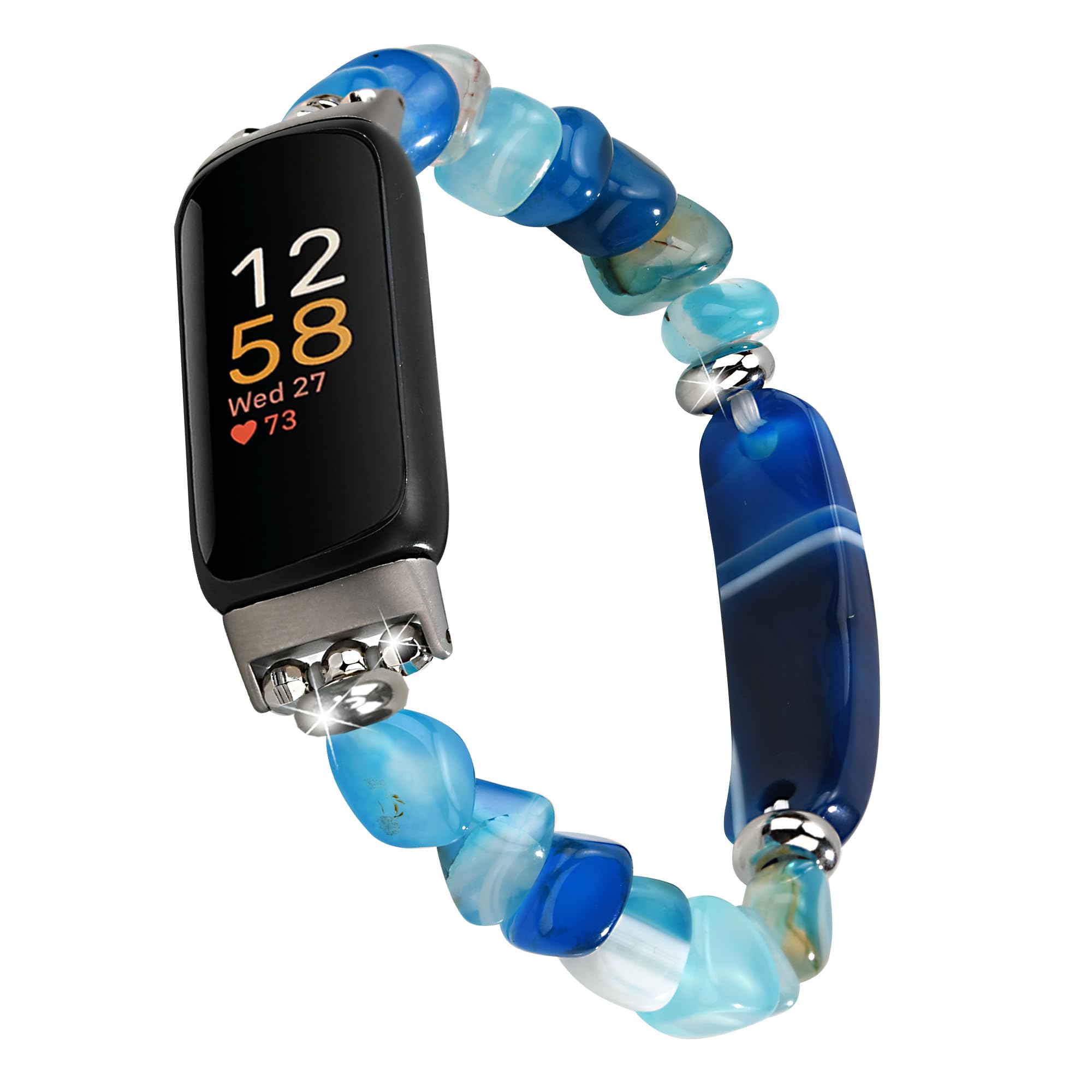 Amazon.com: iLVANYA Beaded Bracelet Compatible for Fitbit Inspire 3 for Women,Fashion Handmade ...