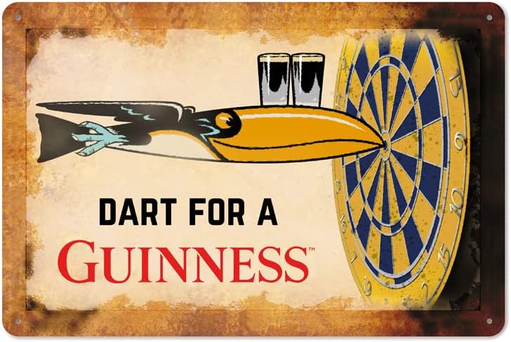 Amazon.de: GUINNESS - Blechschild - 20x30 cm - Dart for a Guinness ...