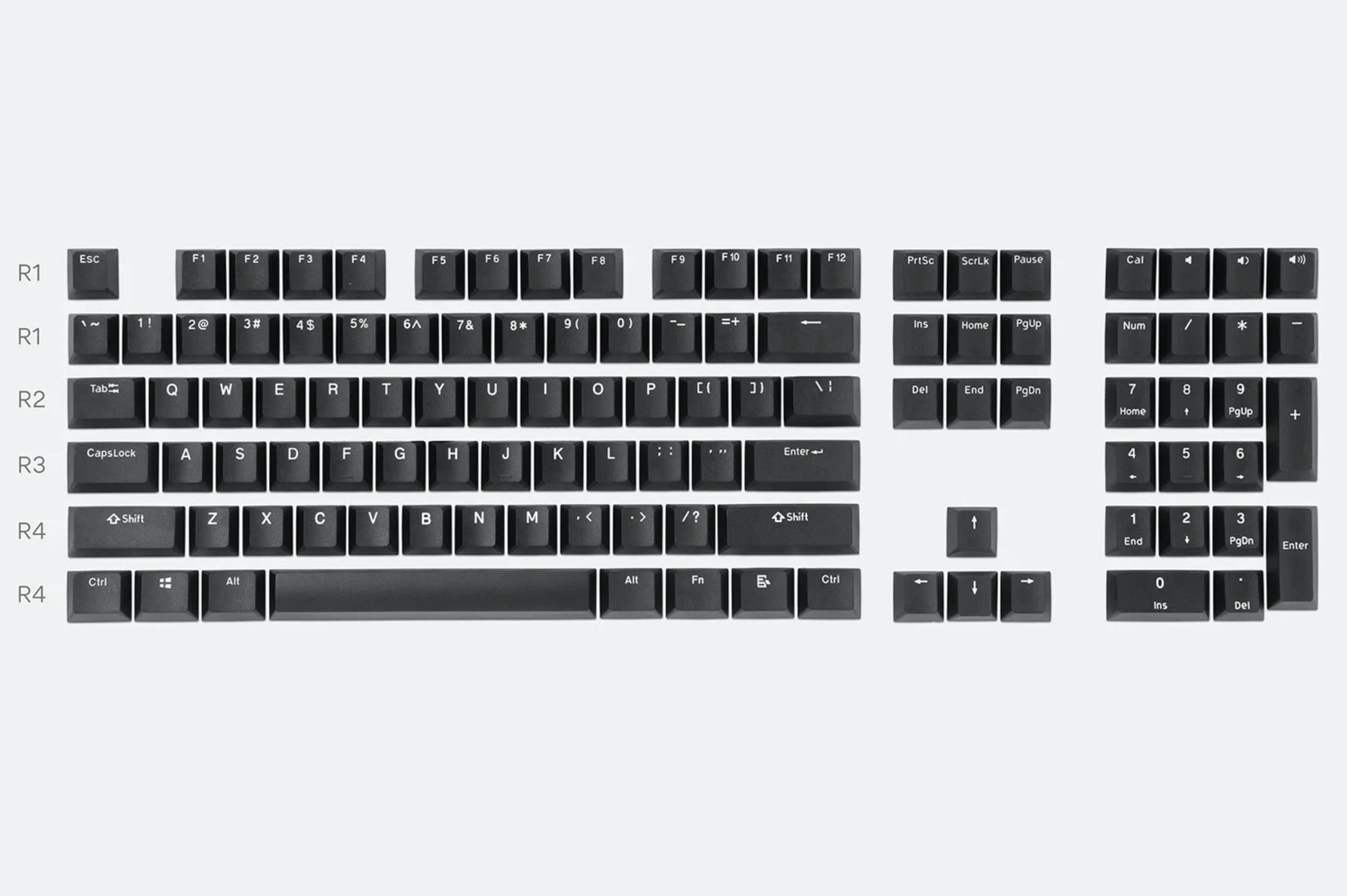 Snapklik.com : DROP Artifact Shield White On Black Keycap Set