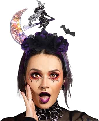 Amazon.com: Fashey Halloween Light Up Headband LED Lighting Moon ...