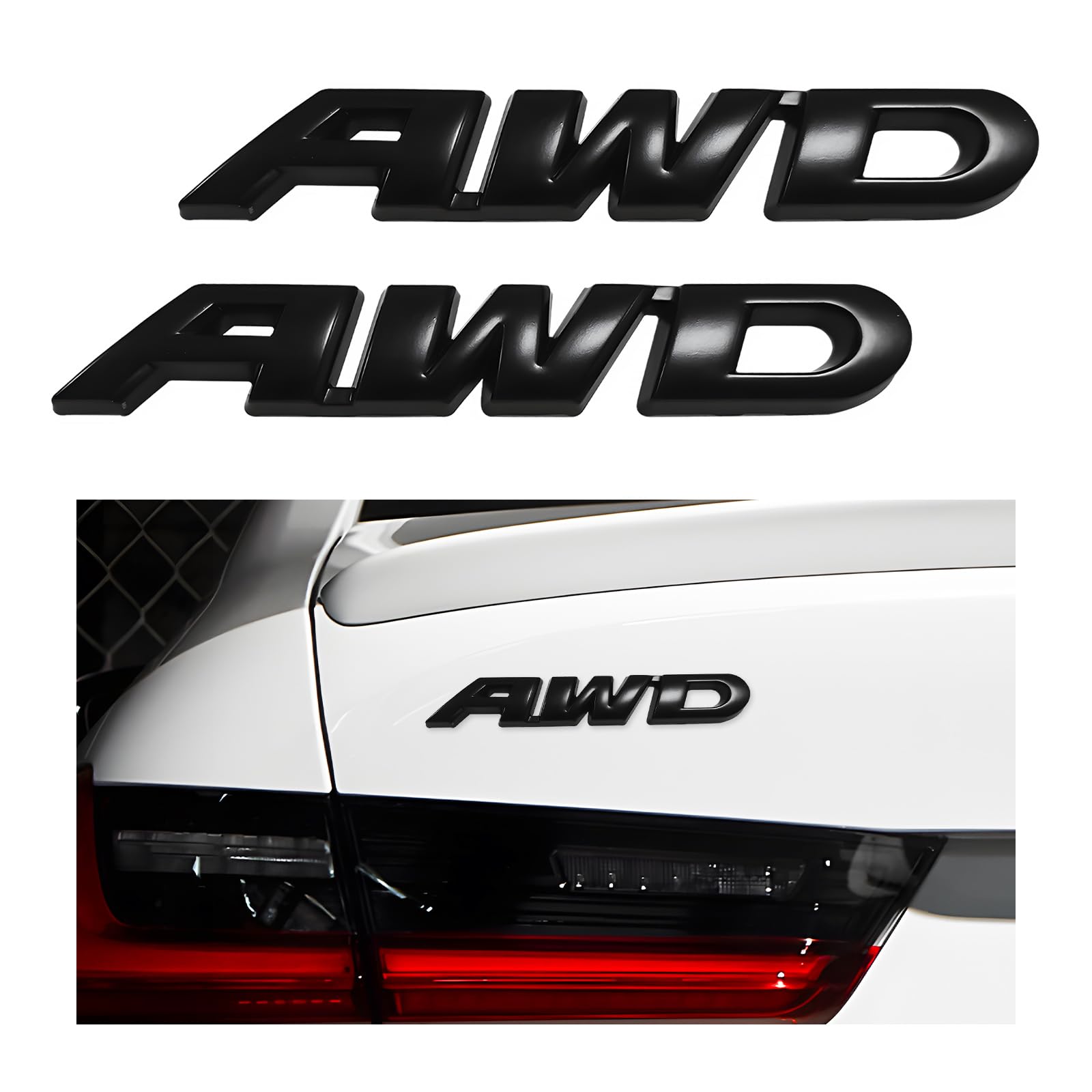 Amazon.com: Wevdn 2 PCS AWD Emblem Sticker, 3D Metal Letter Badge Decal ...