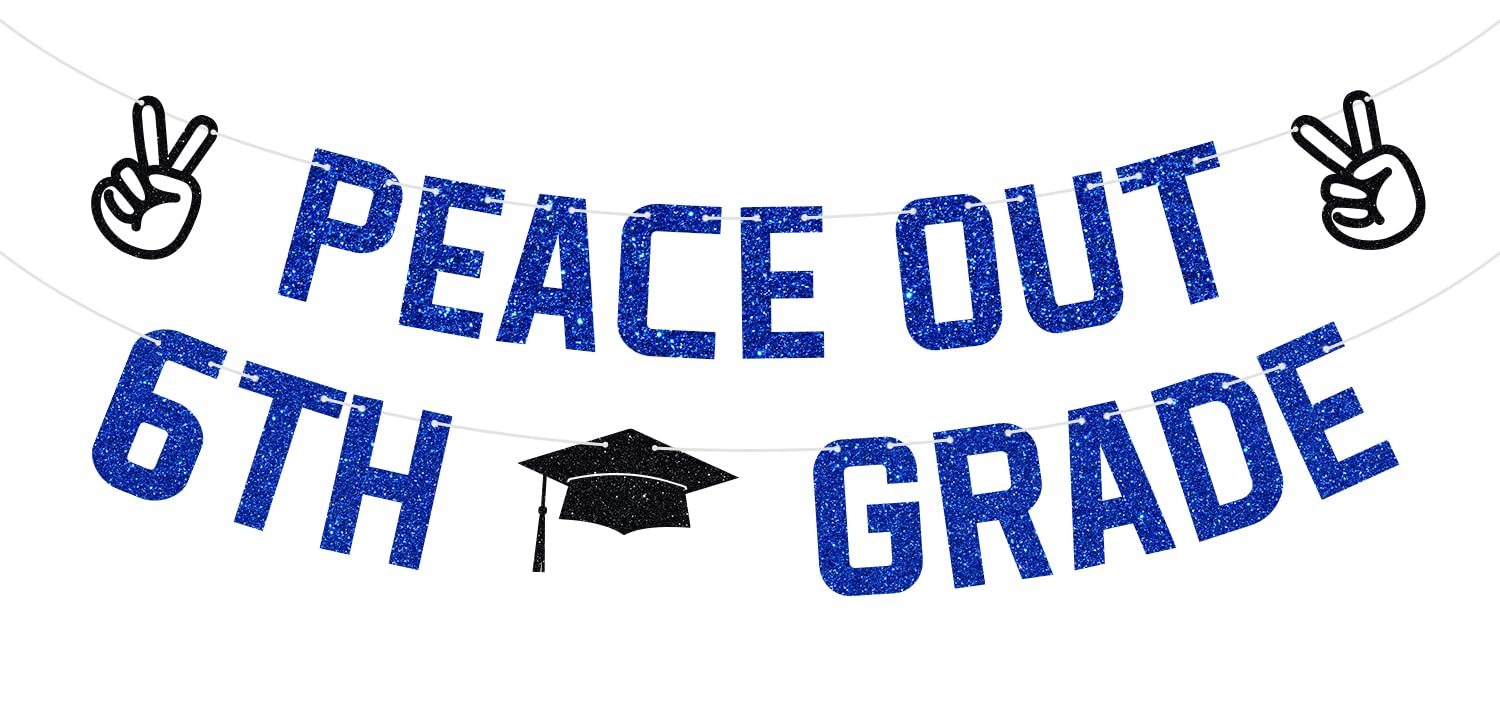 Amazon.com: Zatain Peace Out 6th Grade Banner, 6th Grade Level Complete ...